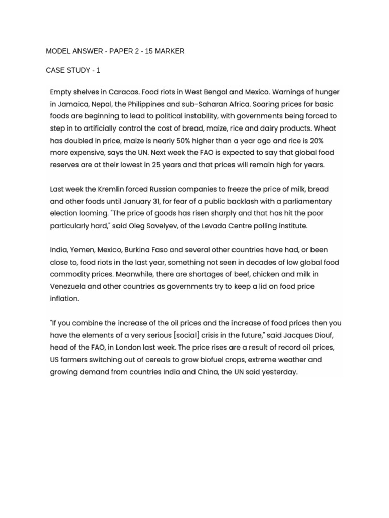 Model Answer - Paper 2 - 15 Marker | PDF