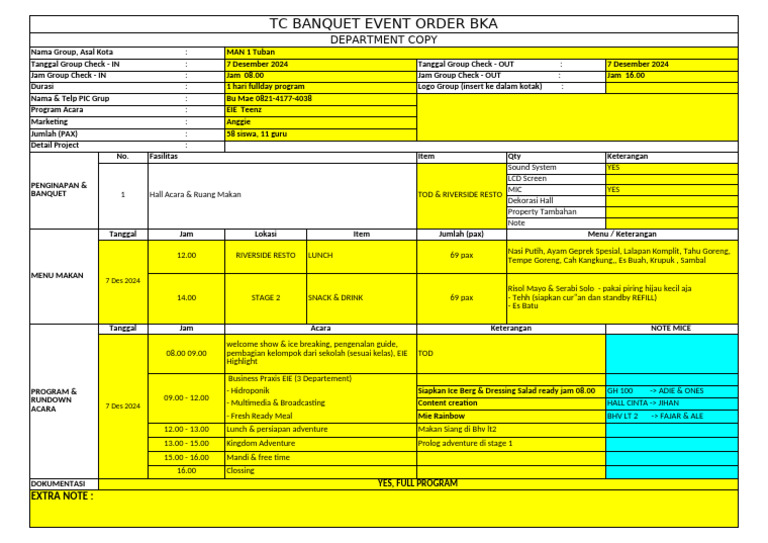 Beo Bka TC - Man 1 Tuban (7 Desember 2024) | PDF