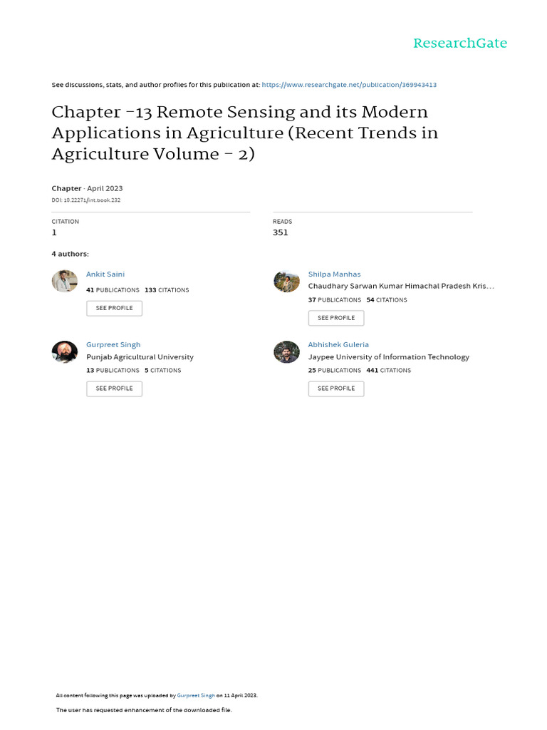 Chapter 13remotesensinganditsmodernapplication220 2371 | PDF | Remote ...