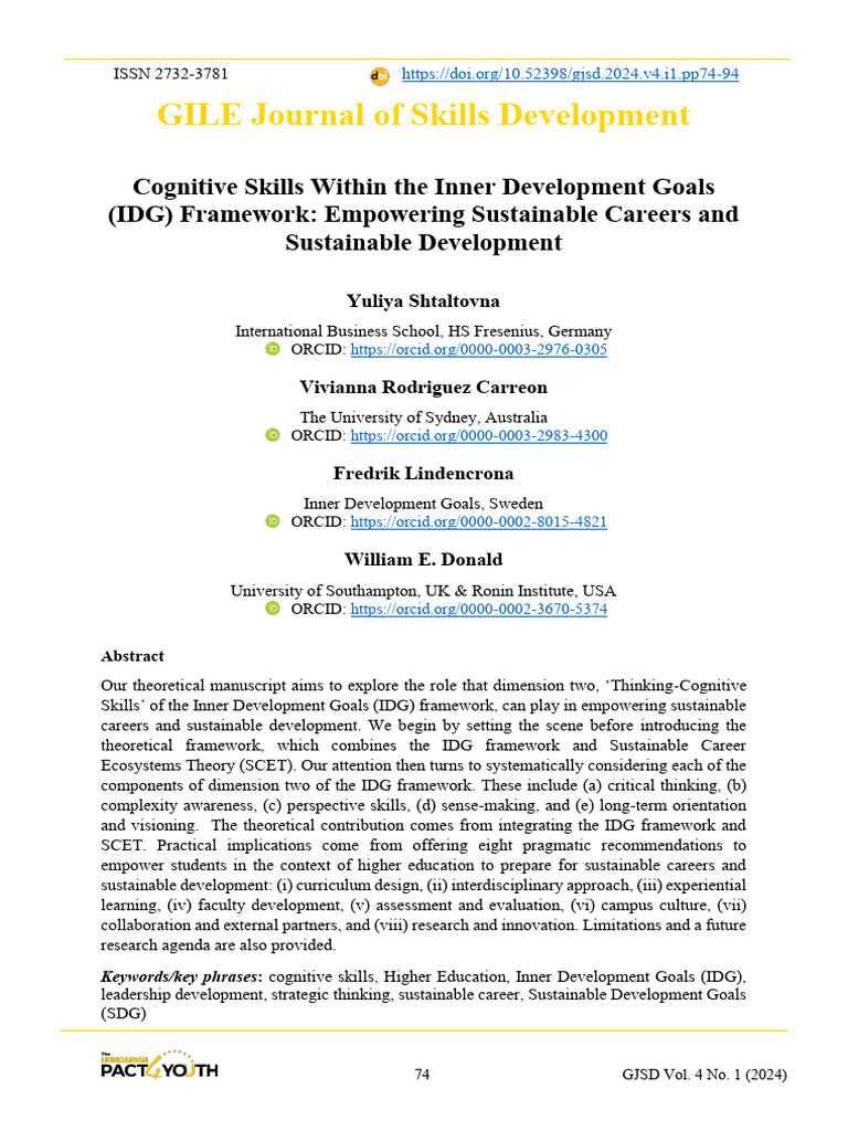 6 Cognitive Skills Within Inner Development Goals Idg Framework ...