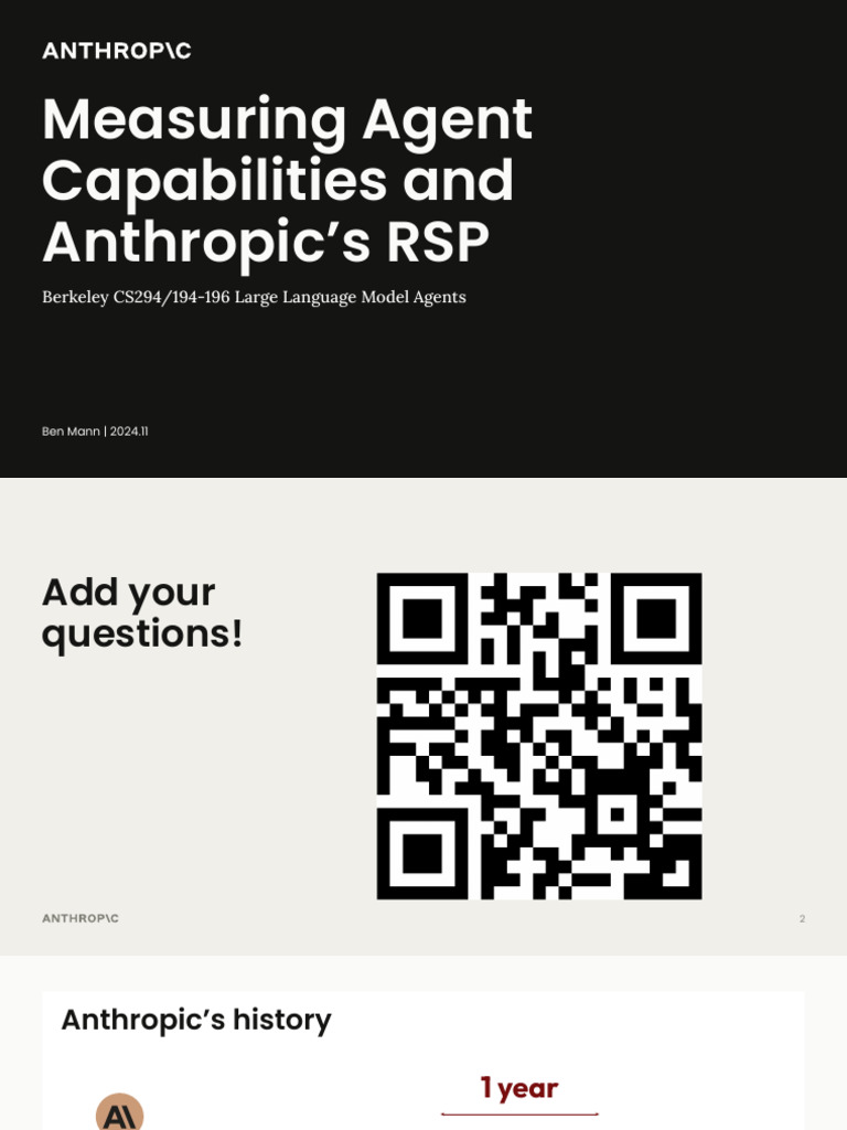 Measuring Agent Capabilities and Anthropic's RSP | PDF | Artificial Intelligence | Intelligence ...