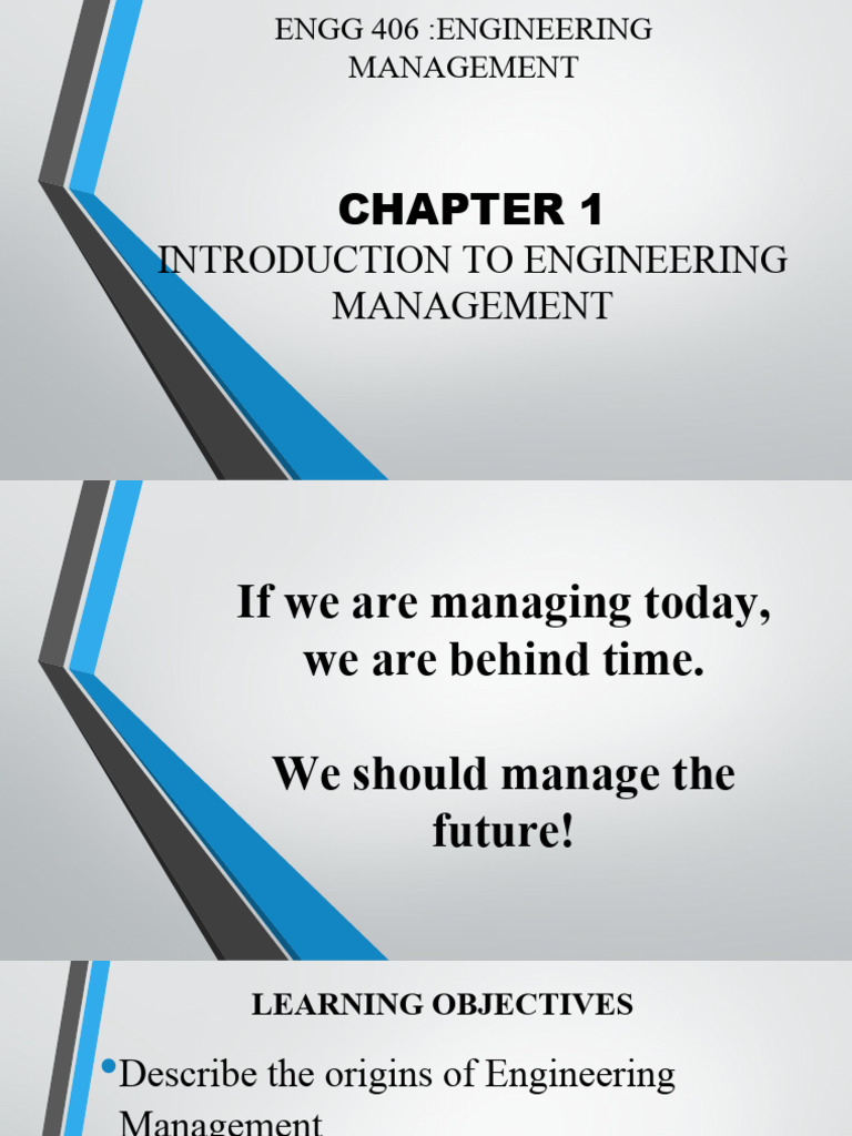 Chapter 1 Introduction To Engineering Management | PDF | Goal | Engineering