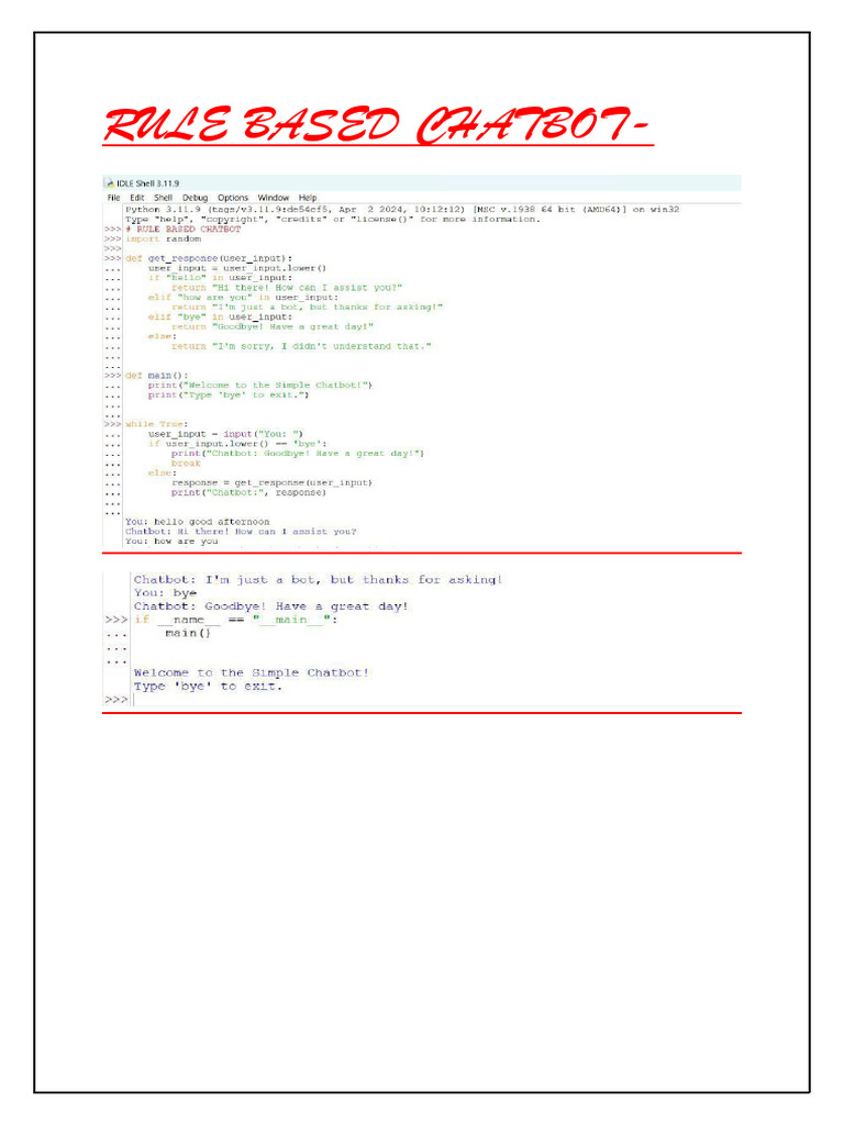 RULE BASED CHATBOT | PDF