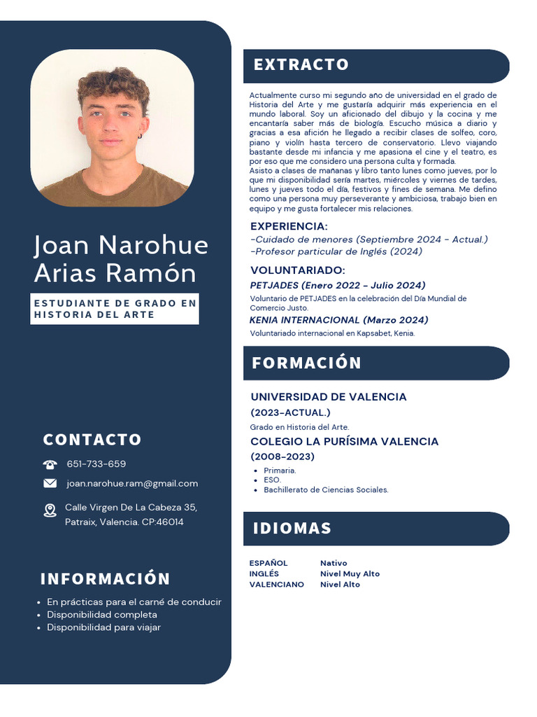 Joan Narohue Arias CV | PDF