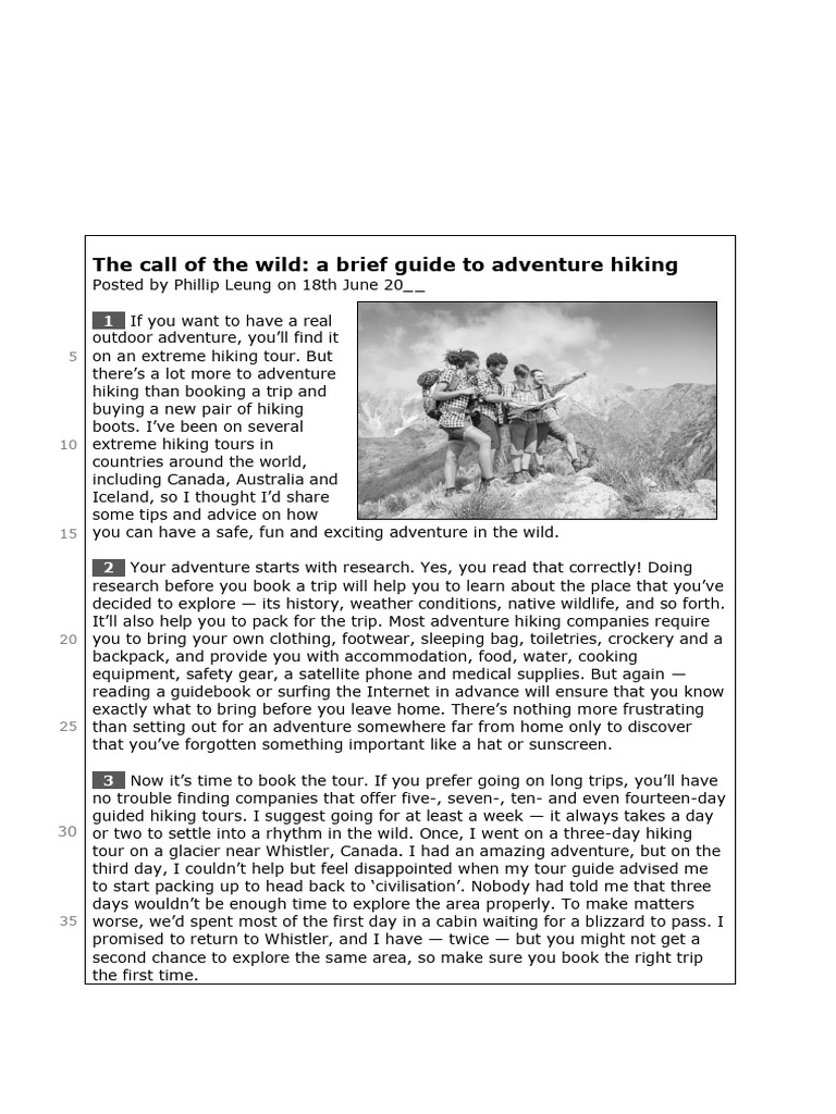 Adventure Hiking Tips and Guide | PDF | Hiking
