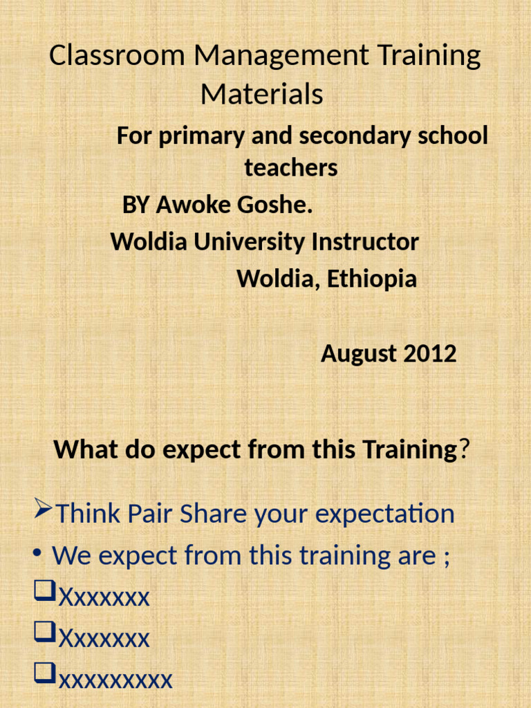 Classroom Management Training Materials | PDF