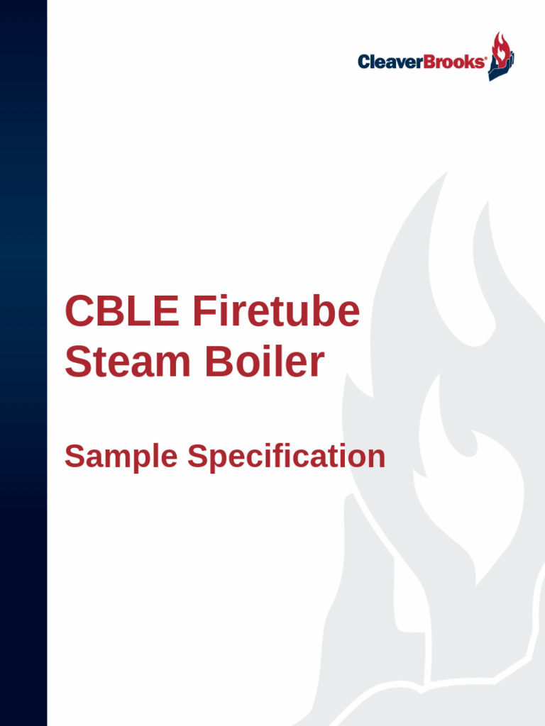 SPEC - CBLE Firetube Steam Boiler New Specifications | PDF | Boiler | Valve