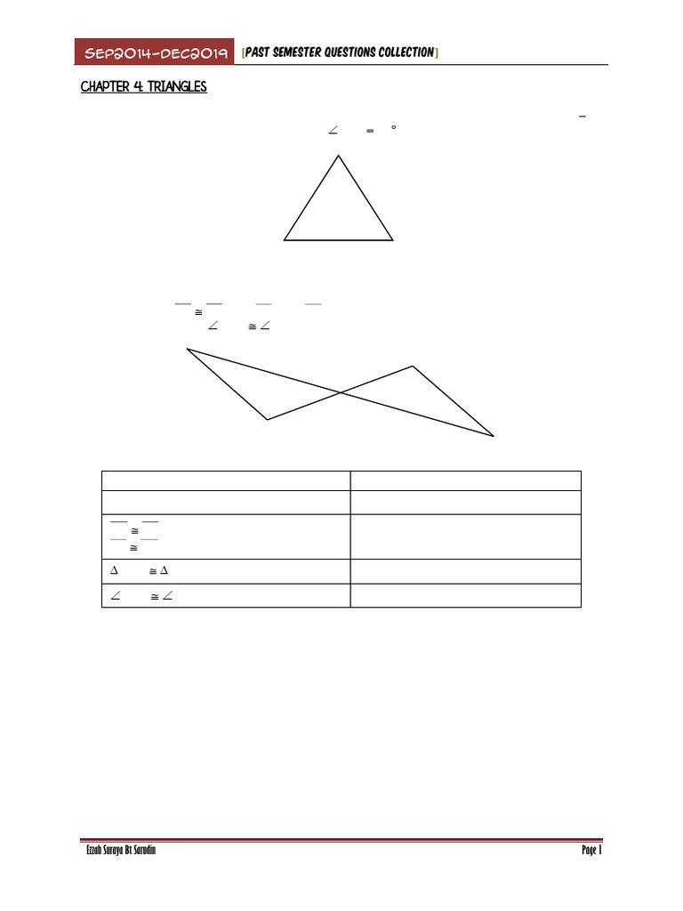 Past Semester Triangle Questions 2014-2019 | PDF | Triangle | Classical ...