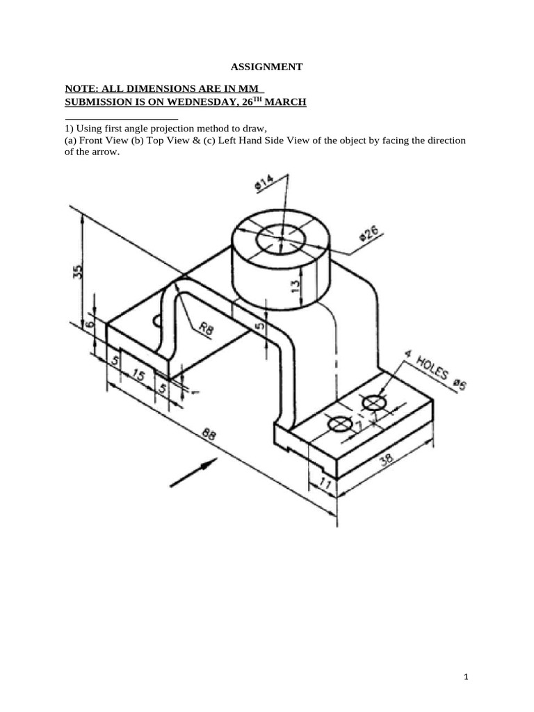Assignment 2025 Bee 105 Eng Drawing Btech i | PDF