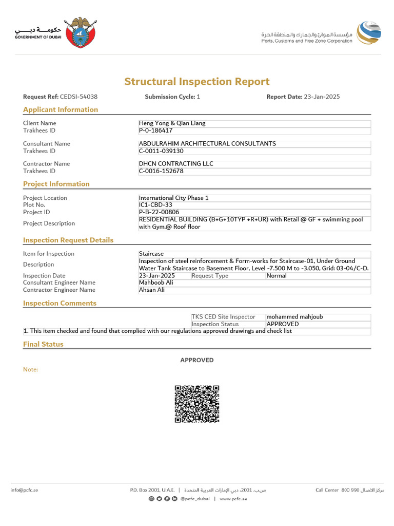 Structural Inspection Report for Staircase | PDF