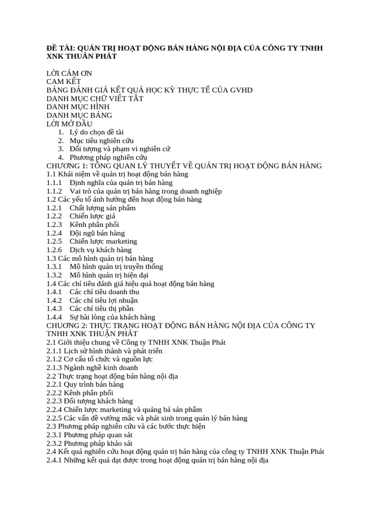 Đề Cương KLTN | PDF