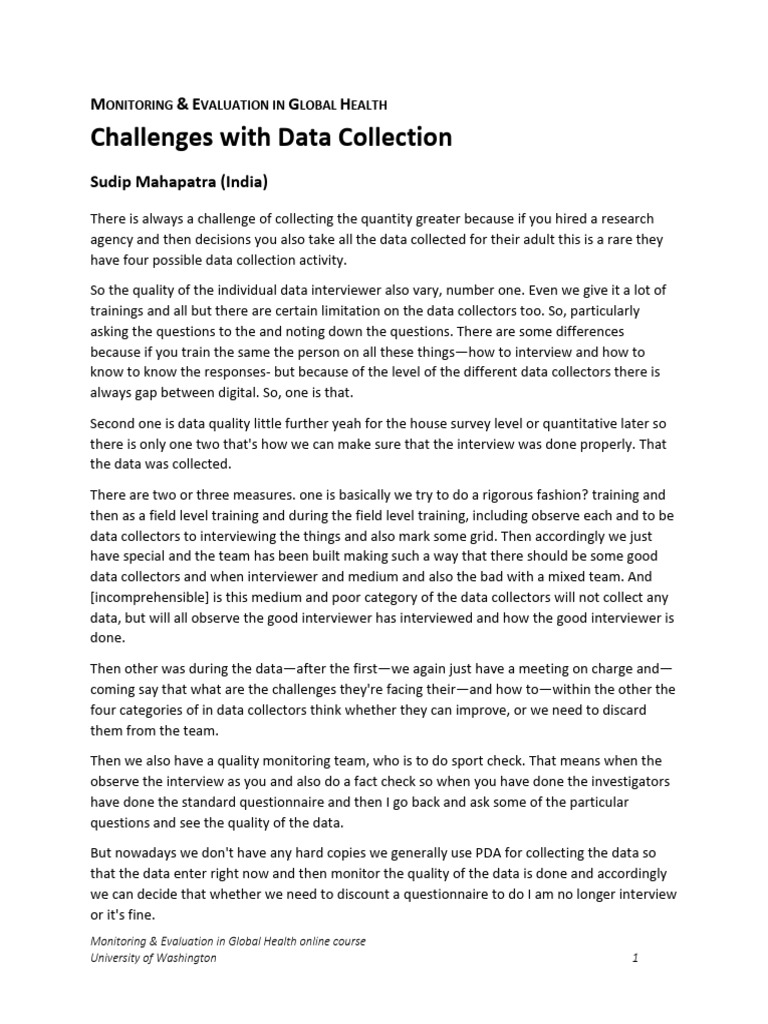 Me Challenges Data Collection | PDF | Data