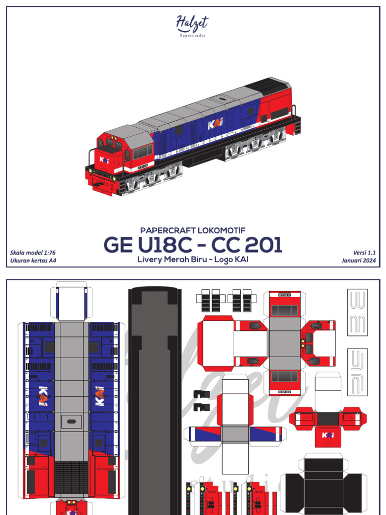 (Halzet) Papercraft Lokomotif CC 201 - Perumka | PDF