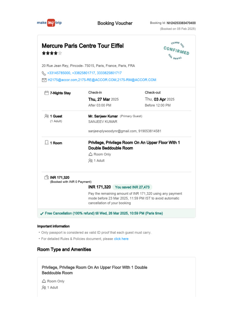 Booking Confirmation Voucher (1) | PDF