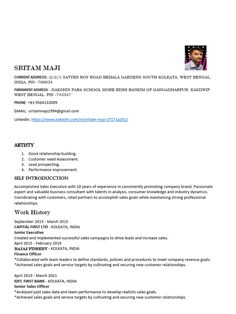 Sritam Maji CV | PDF