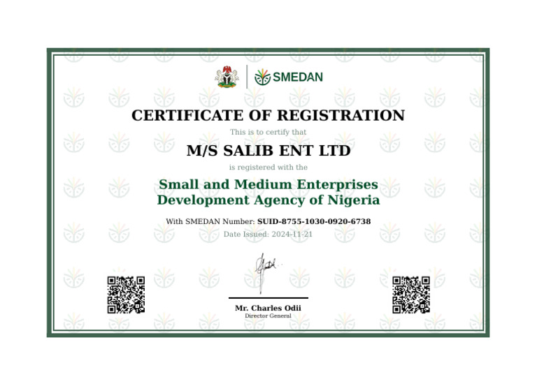 Smedan Certificate | PDF