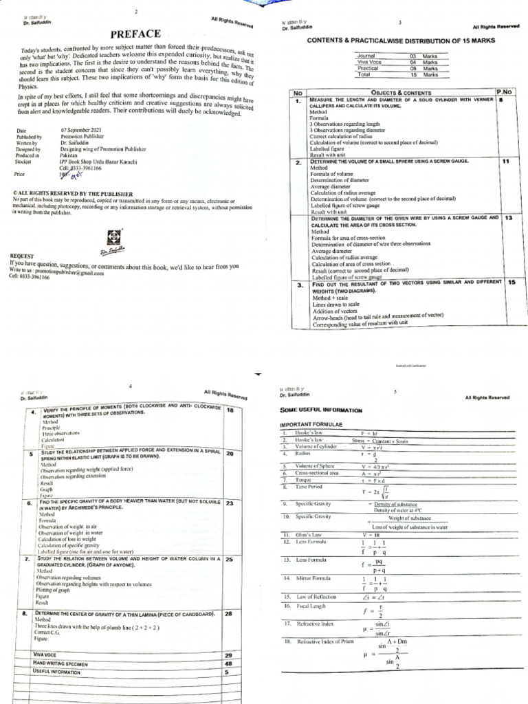 Physics Practical Book-Cls9 | PDF