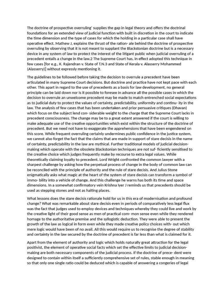 Understanding Prospective Overruling in Law | PDF | Precedent | Justice