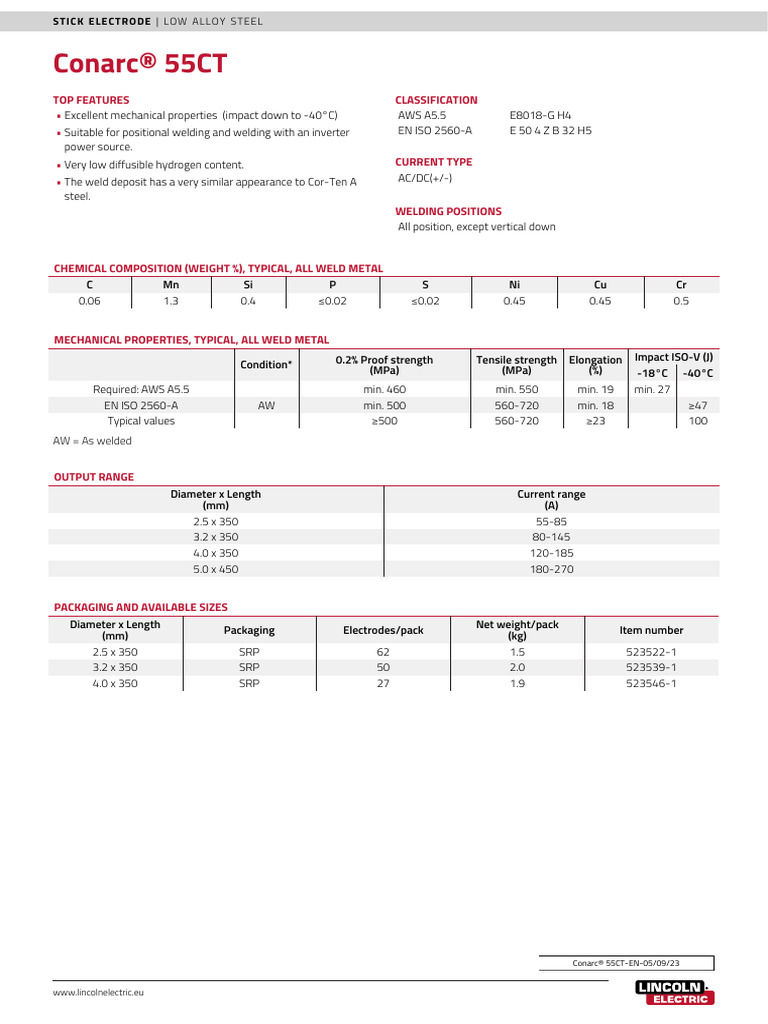 Lincoln E8018 Electrode MTC | PDF | Welding | Construction