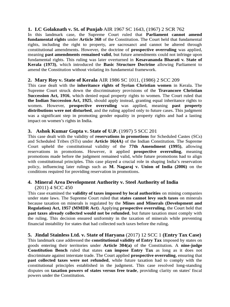 CASE - Prospective Overruling | PDF | Constitutional Law | Justice