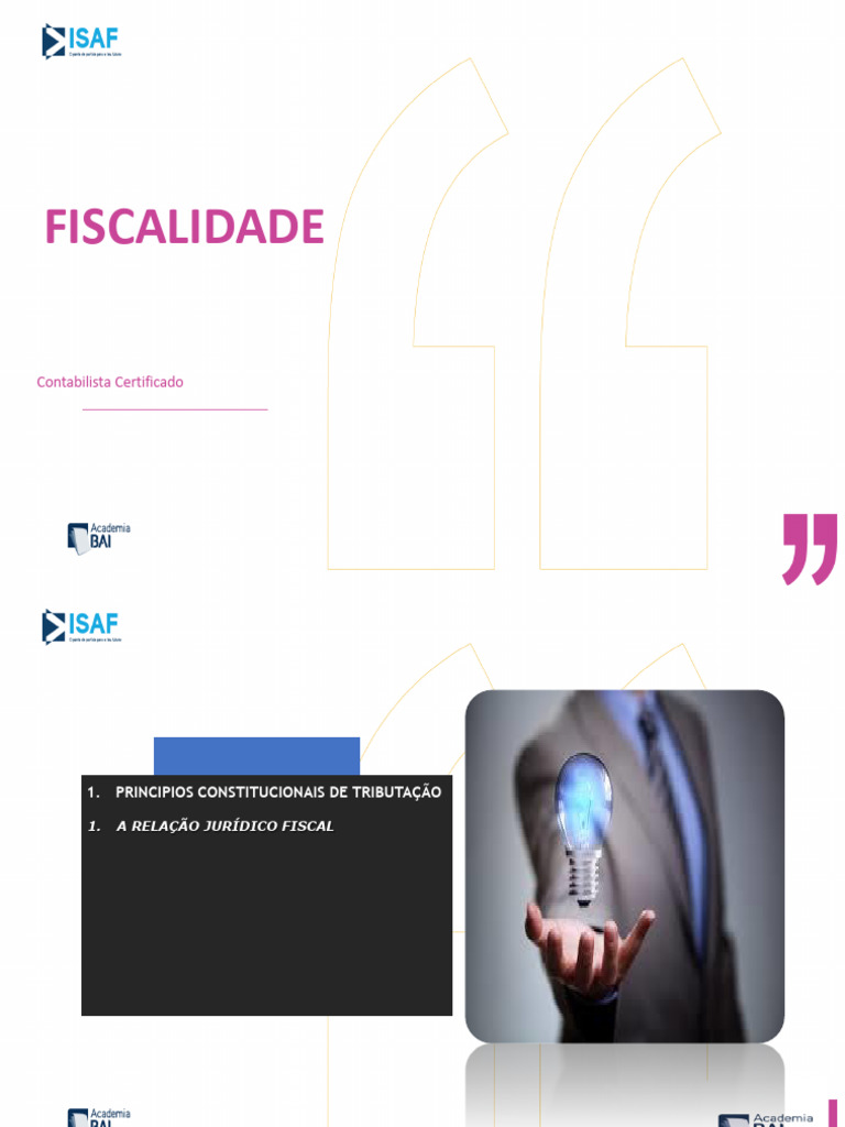 ISAF - Aula 4 - 2024 - 2025 Actual 2 | PDF | Impostos | Estatuto de ...