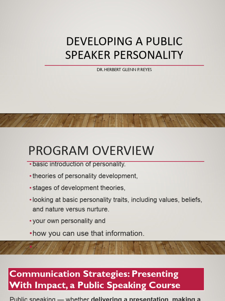 Developing A Public Speaker Personality | PDF | Body Language ...