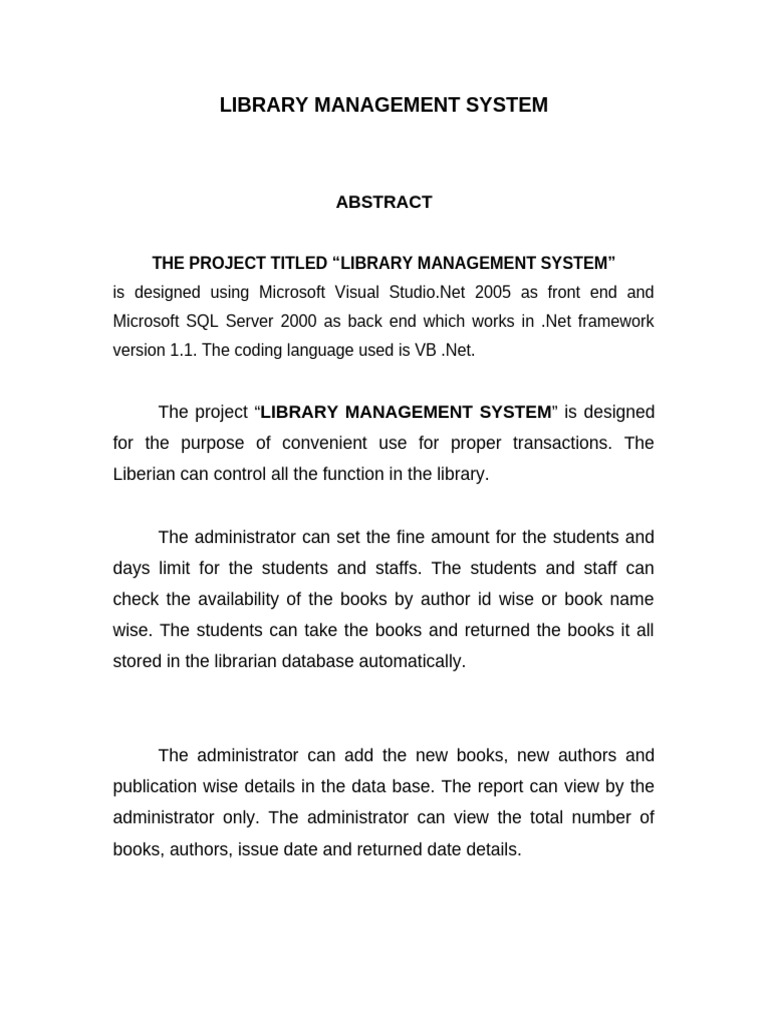 Library Management System Overview | PDF