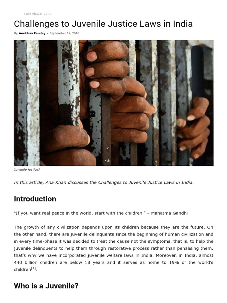 Challenges to Juvenile Justice Laws in India - iPleaders | PDF | Juvenile Delinquency | Juvenile ...