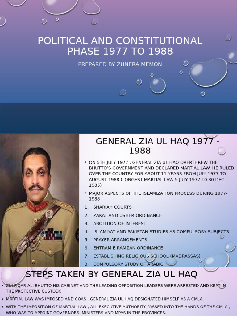 Govt and Politics 1977-1988 | PDF | Muhammad Zia Ul Haq | Sharia