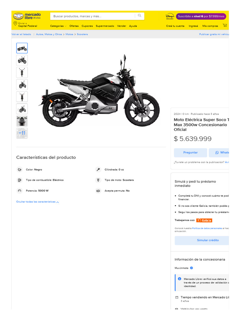 Moto Eléctrica Super Soco Tc Max 3500w | PDF | Yo telefono