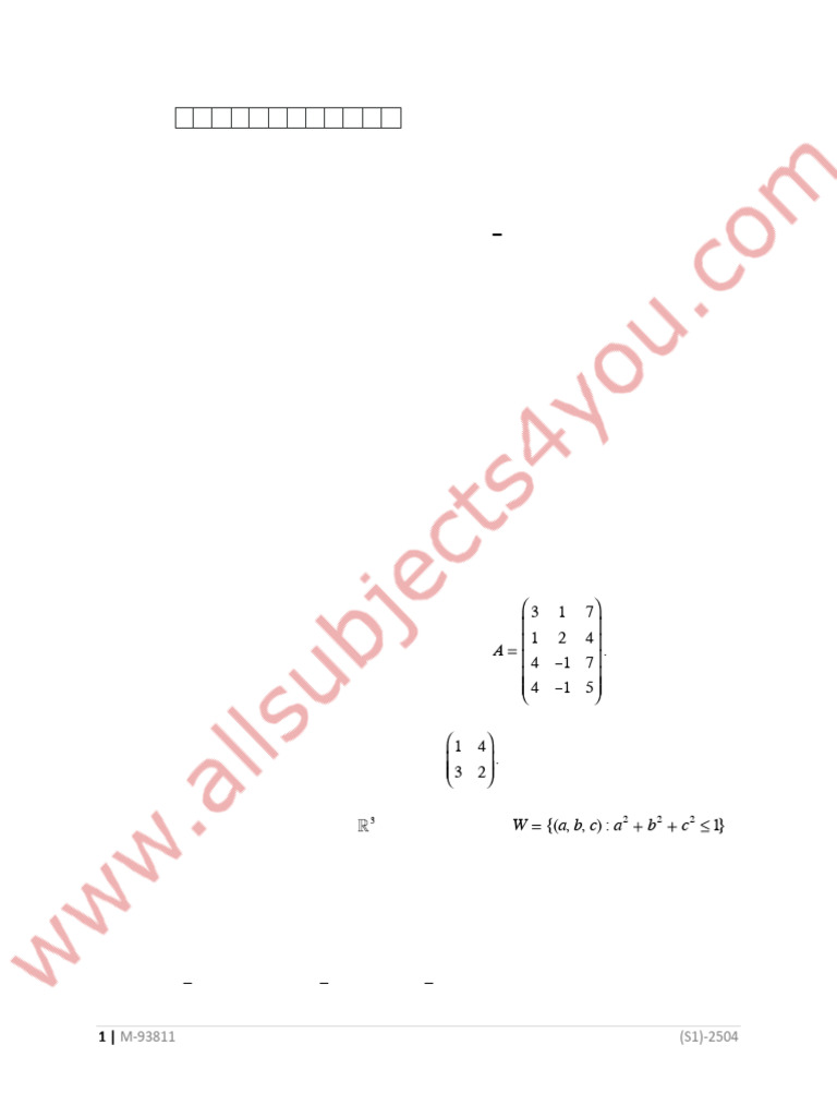 Engineering Mathematics II Question Paper | PDF | Partial Differential ...