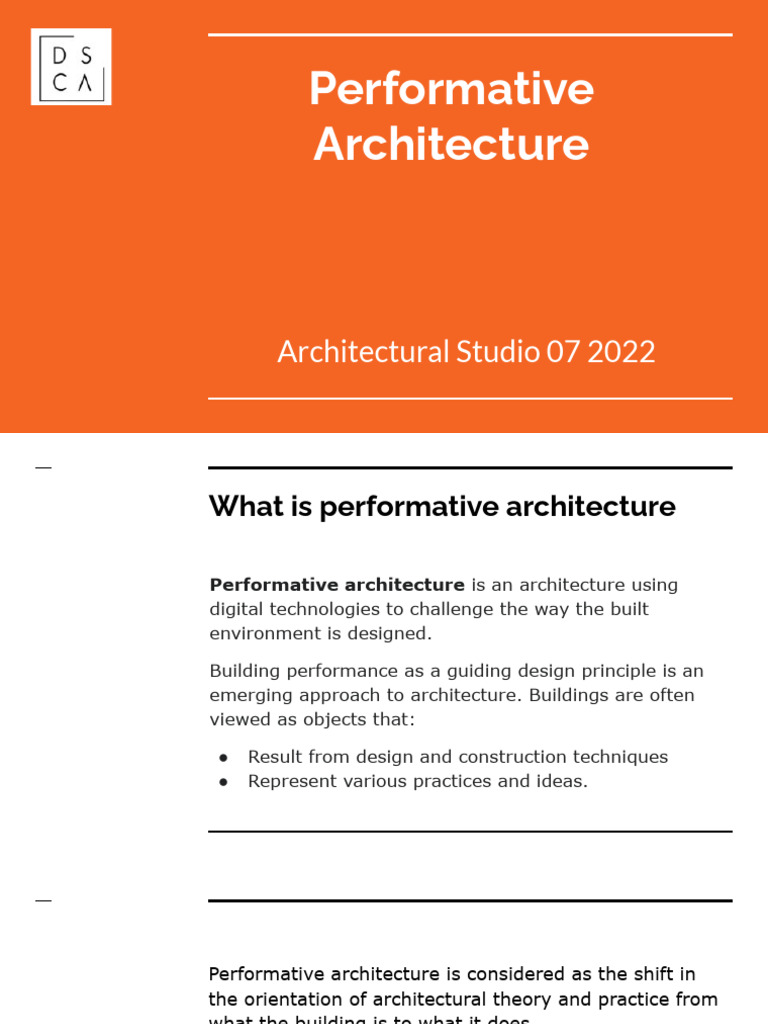 Understanding Performative Architecture | PDF | Space | Liberal Arts ...