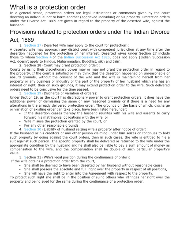 protection order | PDF | Civil Law (Legal System) | Common Law