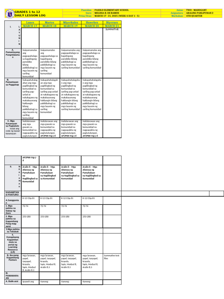 Ap2-Q4-W5 - March 17-21 | PDF