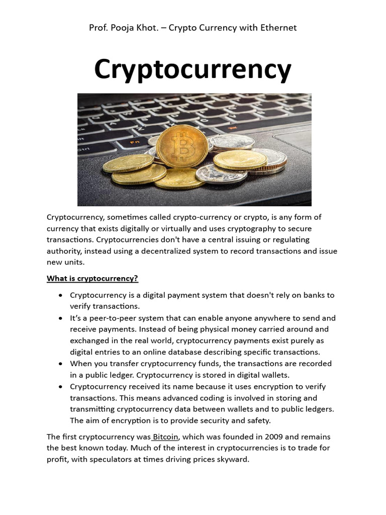Understanding Cryptocurrency Basics | PDF | Key (Cryptography ...