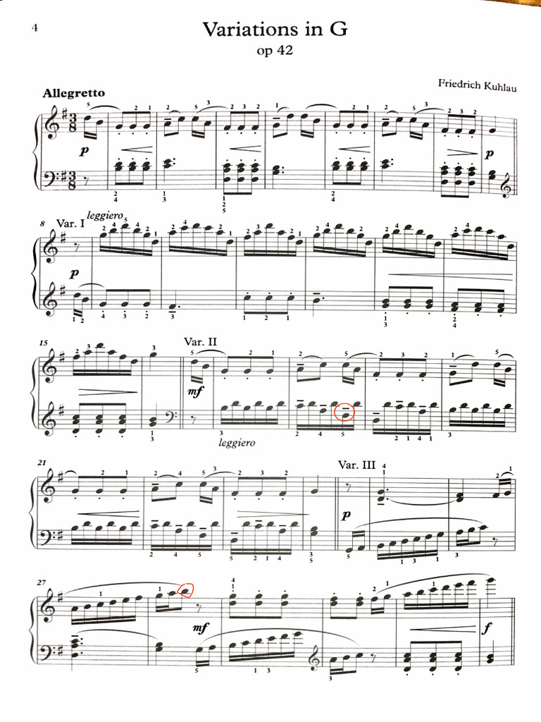 Variations for Piano by Kuhlau | PDF