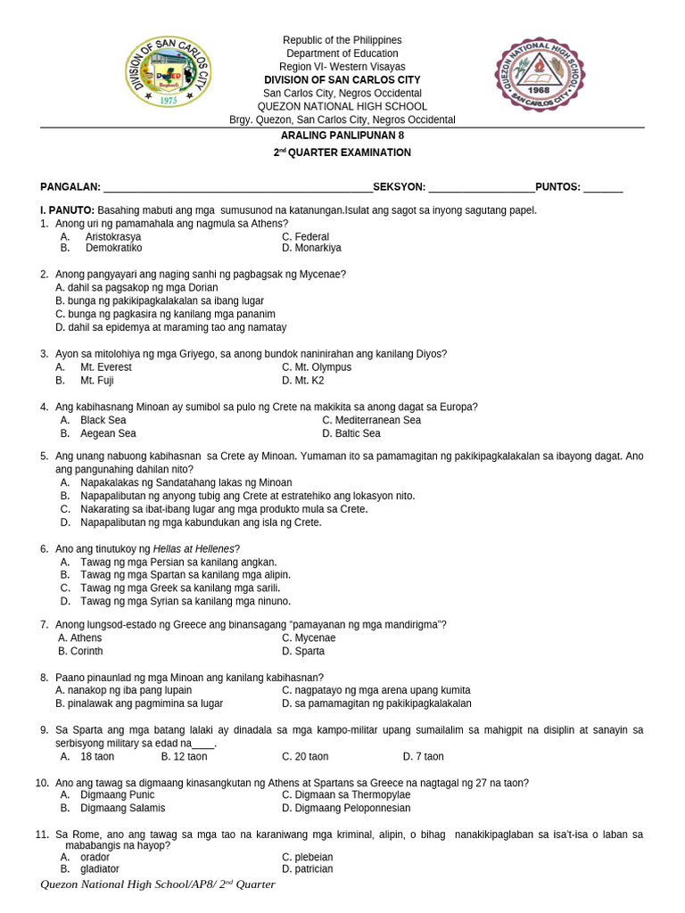 Quarter 2 Ap8 Final 2 | PDF