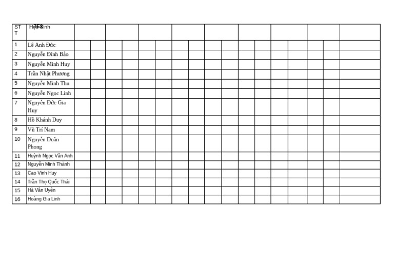 Mẫu điểm danh | PDF