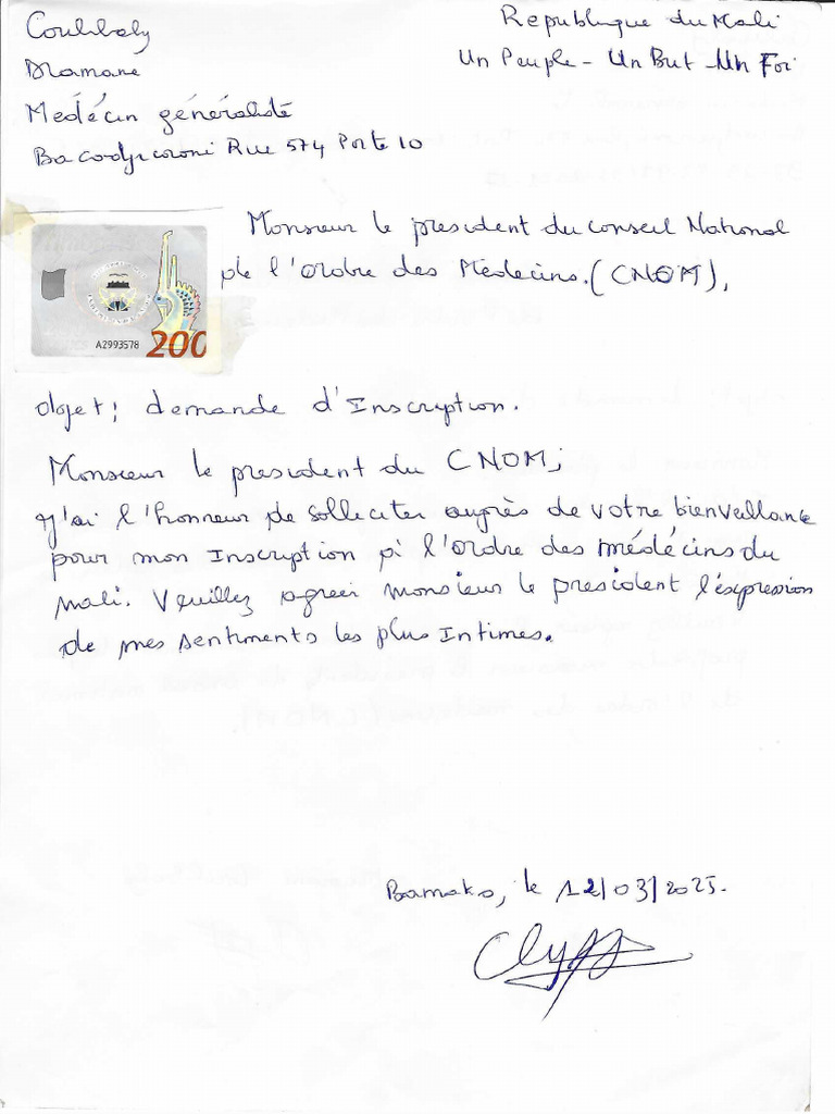 Scan Demande Du Cnom | PDF