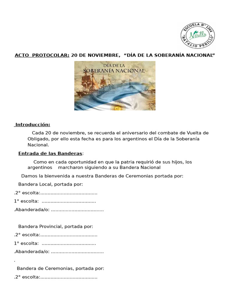 Acto Protocolar Dia de La Soberania Lu y Clau | PDF | Conflictos del segundo milenio ...
