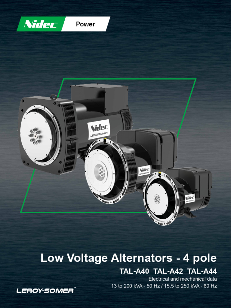 Low Voltage Alternators - 4 Pole: TAL-A40 TAL-A42 TAL-A44 | PDF ...