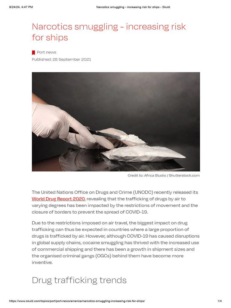 Narcotics Smuggling - Increasing Risk For Ships - Skuld | PDF | Illegal Drug Trade | Cocaine