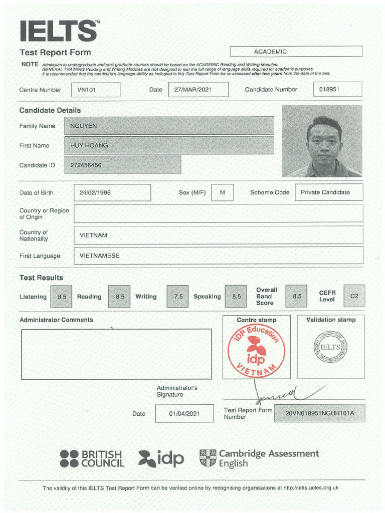 8.5IELTS Certi 2021 | PDF