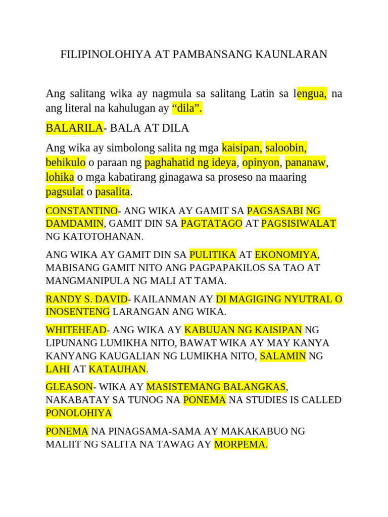 Filipinolohiya at Pambansang Kaunlaran | PDF