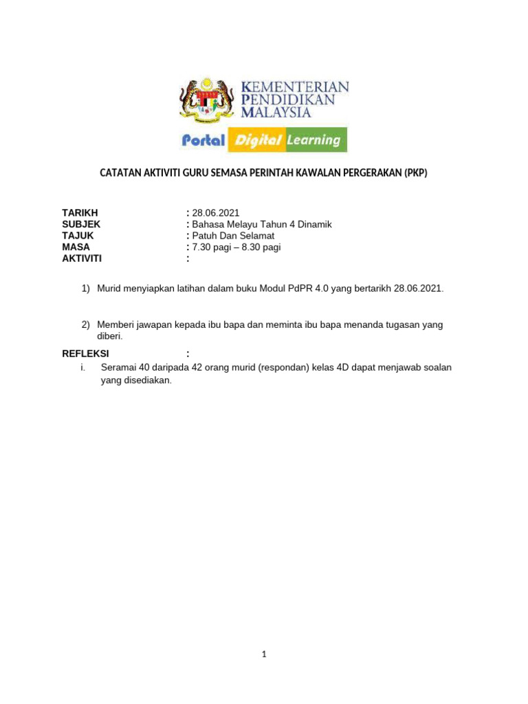 1.Isnin M20 (28.06.2021) | PDF