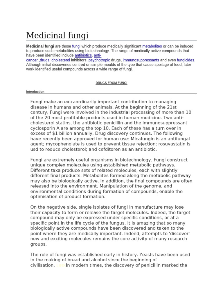Lecture 25 Drugs From Fungi in Biotech | PDF | Fungus | Penicillin