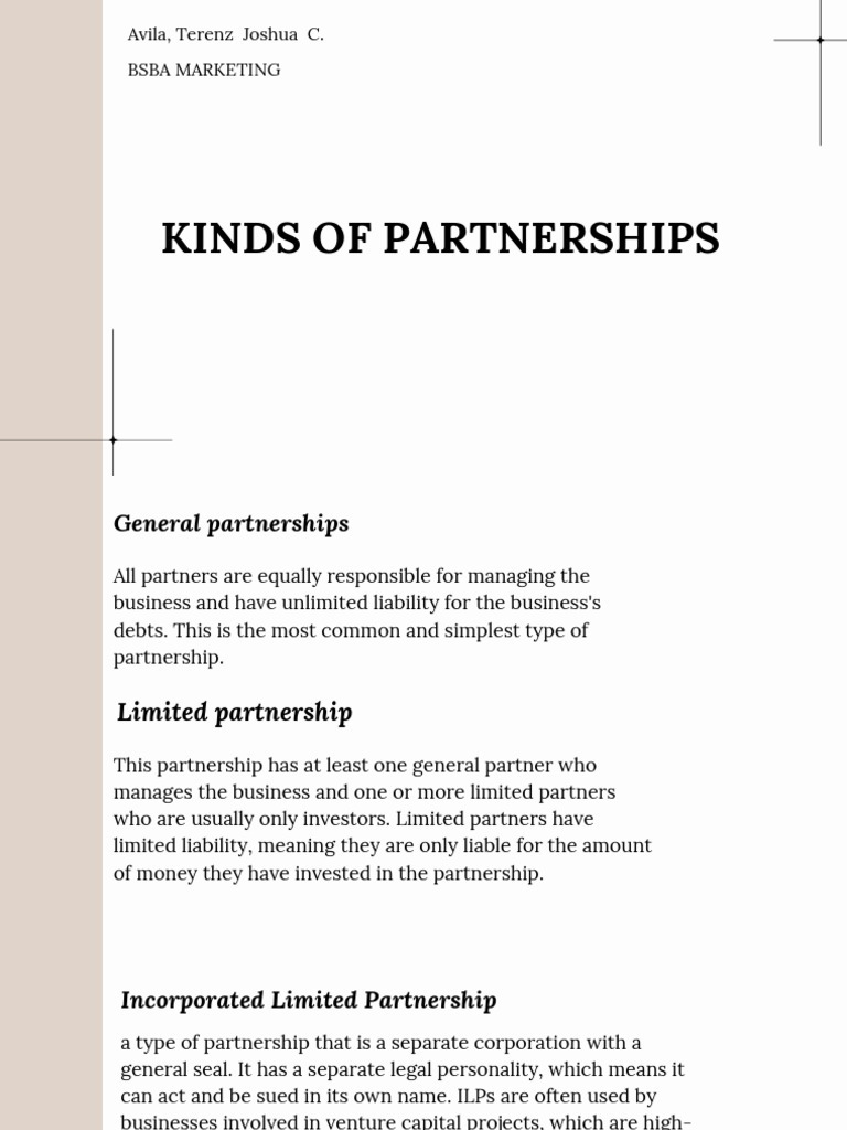 Kinds of Partnerships & General Professional Partnerships. | PDF ...