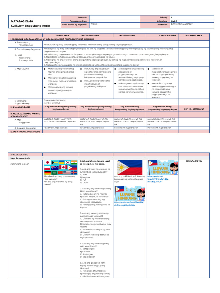 W7 Q4 GMRC1 Matatag DLL | PDF