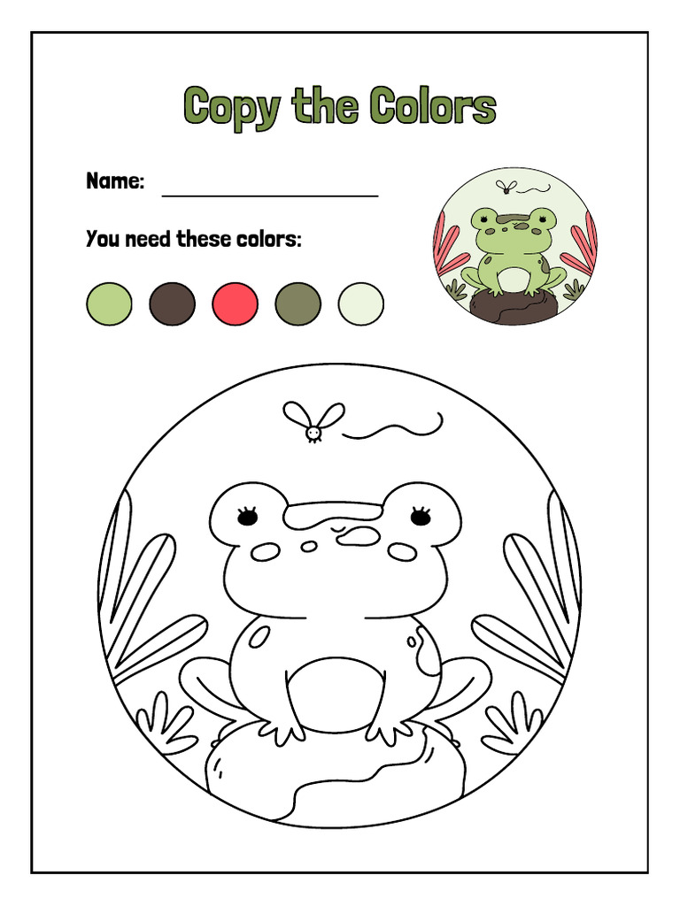 White and Green Colorful Circular Arts Coloring Animals Activity ...