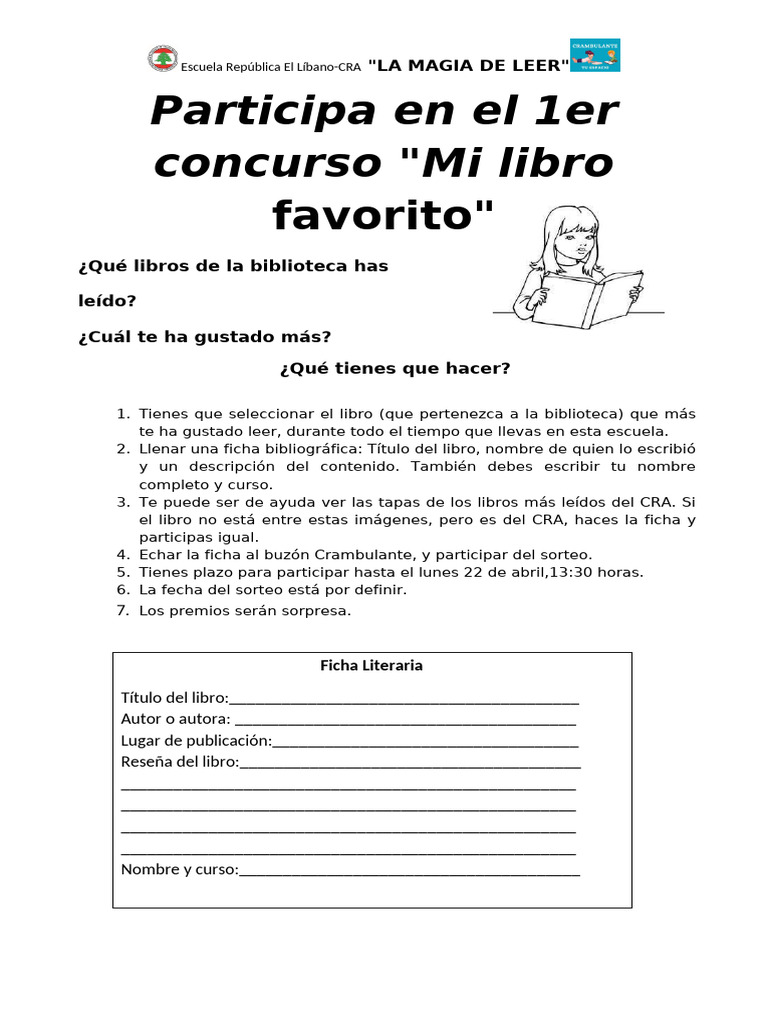 Qué Tienes Que Hacer Concurso Mi Libro Favorito | PDF